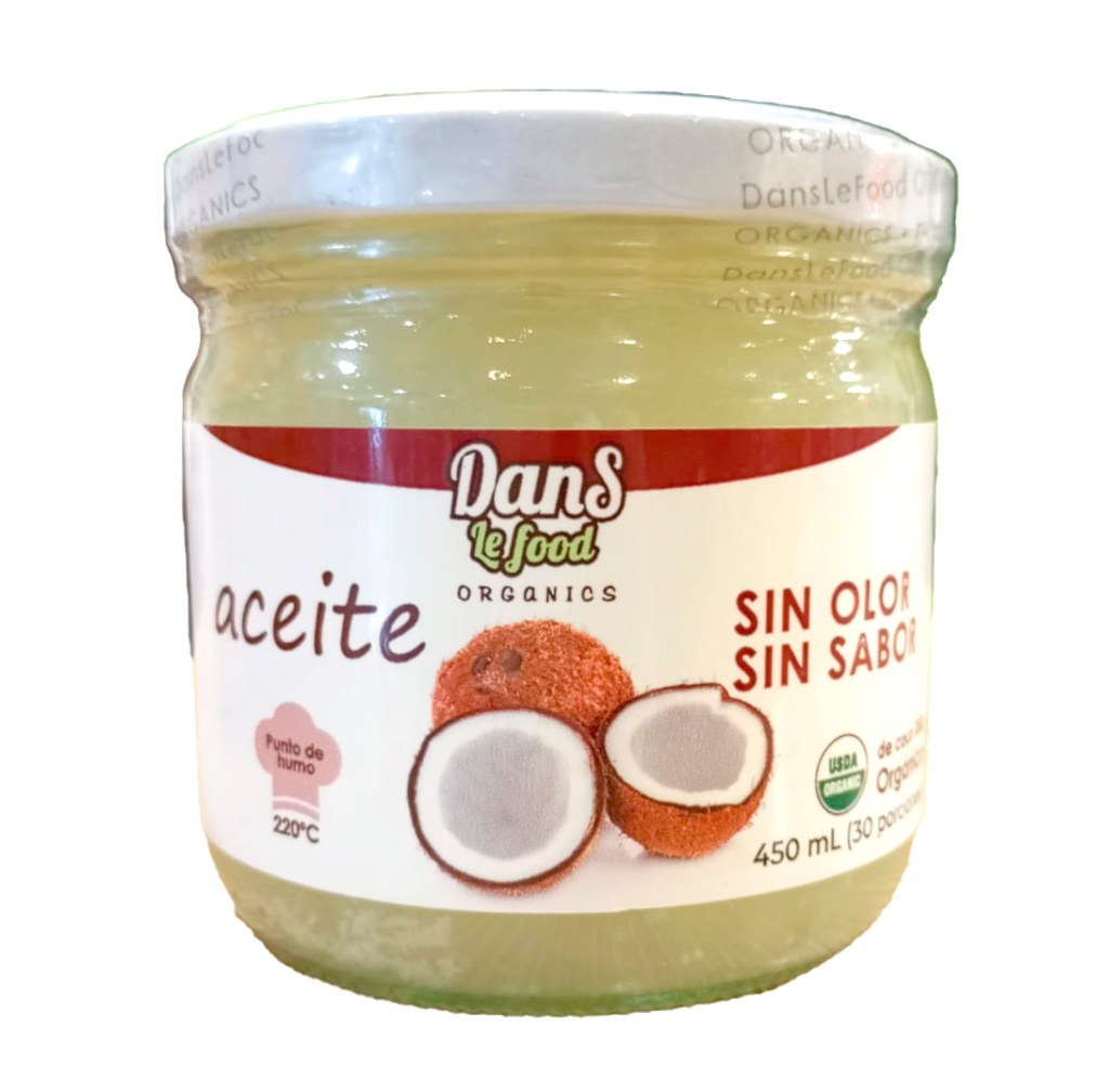 Aceite de Coco virgen organico sin olor y sin sabor 450ml Dans Le Food ...